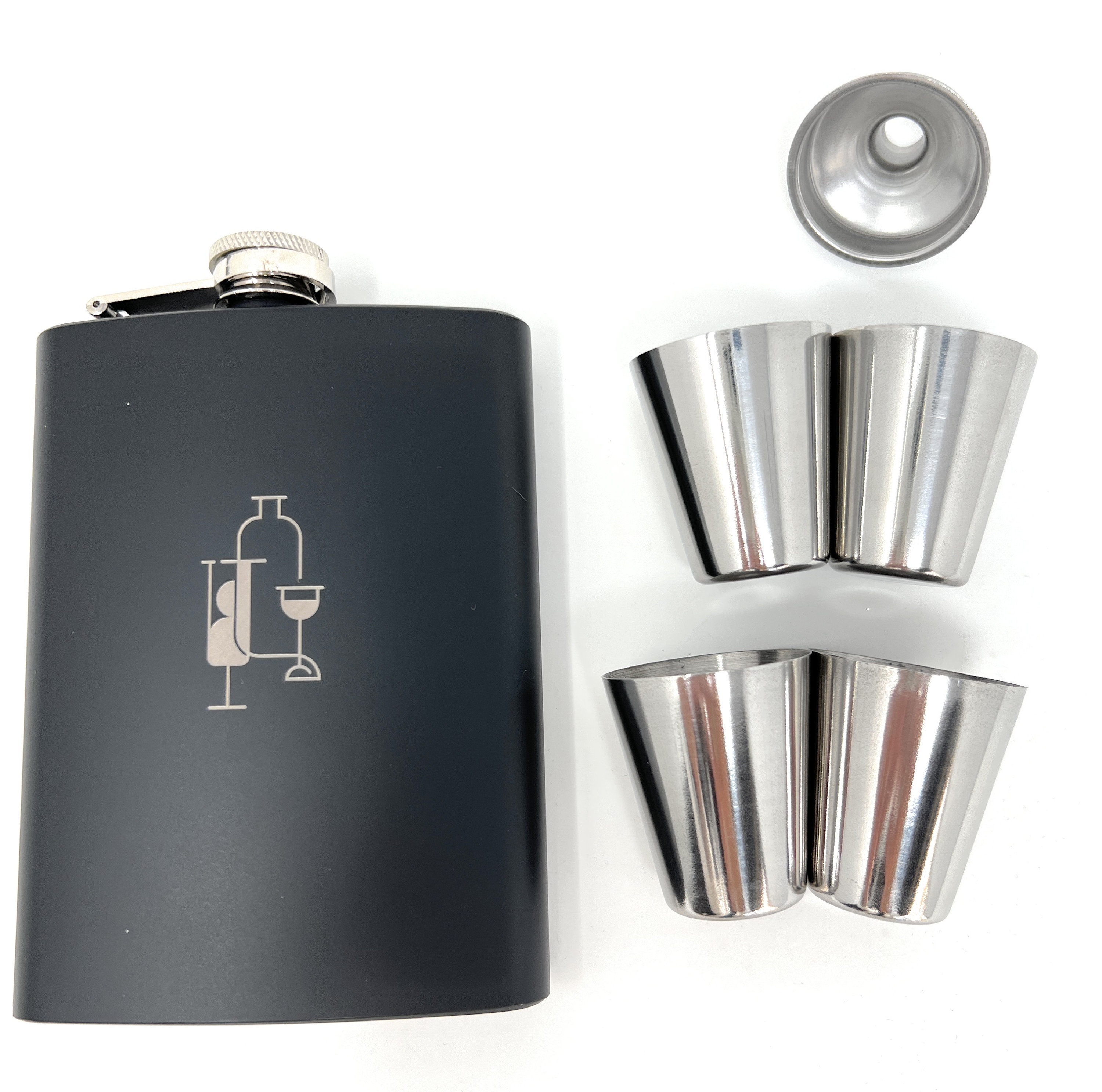 Barware 8 oz Red Flask Custom Engrave Gift Stainless Steel Hip Pocket ...