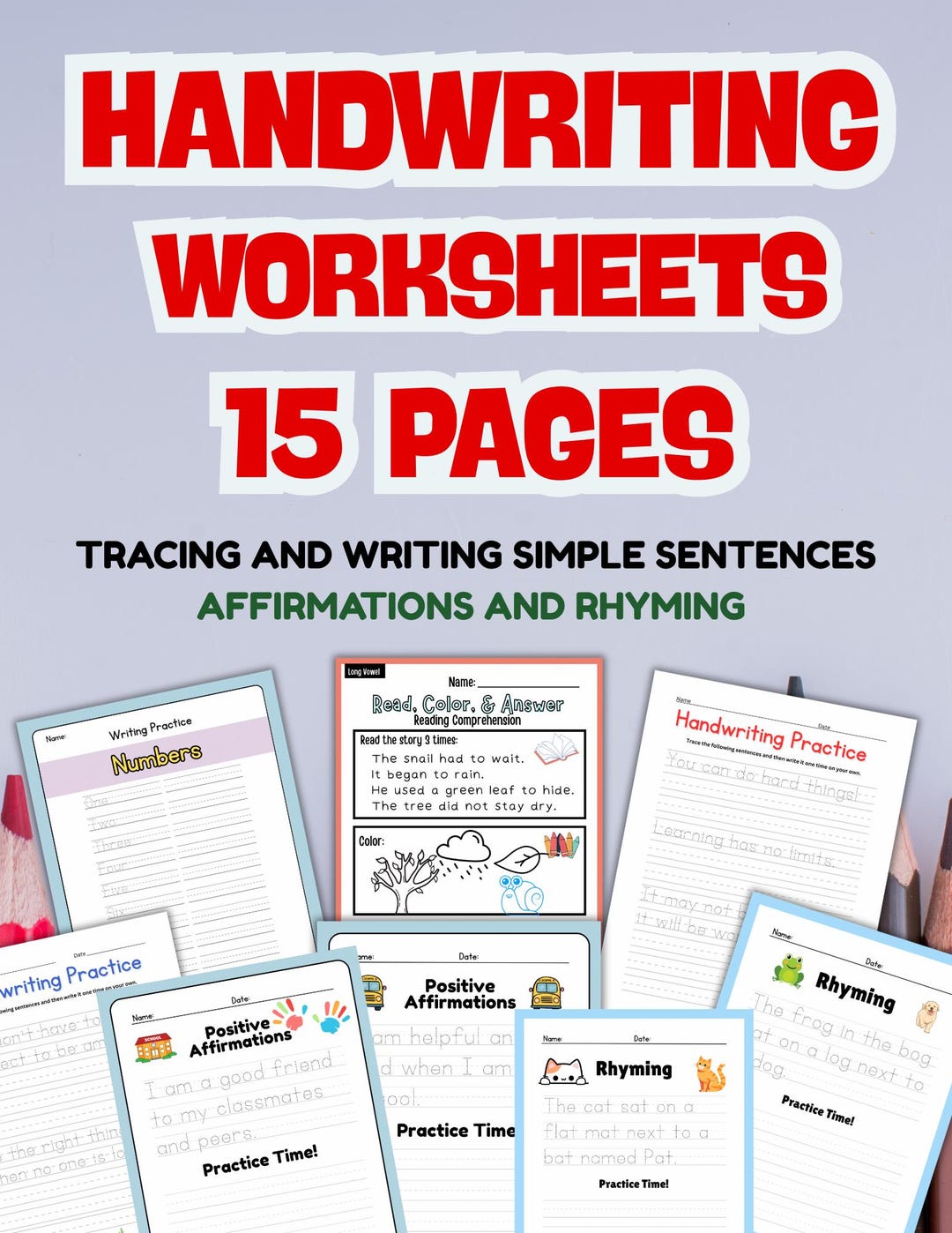 Handwriting Worksheets for Tracing and Copy Work, Handwriting ...