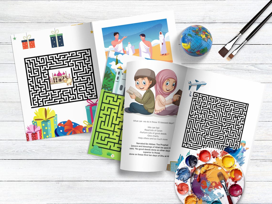 Hajj Printable, Hajj Mazes, Hajj Worksheets for Kids, Hajj Activity ...