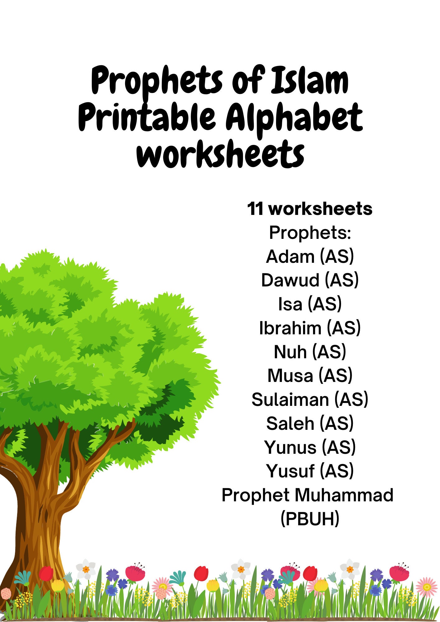Prophets of Islam Letter Worksheets Printable Worksheets for - Etsy
