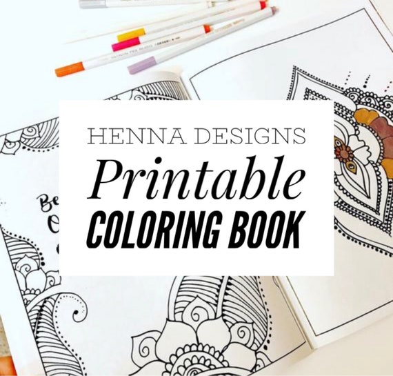 Henna Coloring Book PDF Digital Print Henna Designs Digital - Etsy