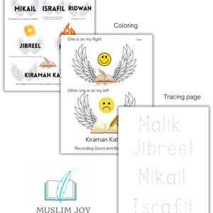 Names of Main Angels in Islam Printable, Angels in Islam, Islamic ...