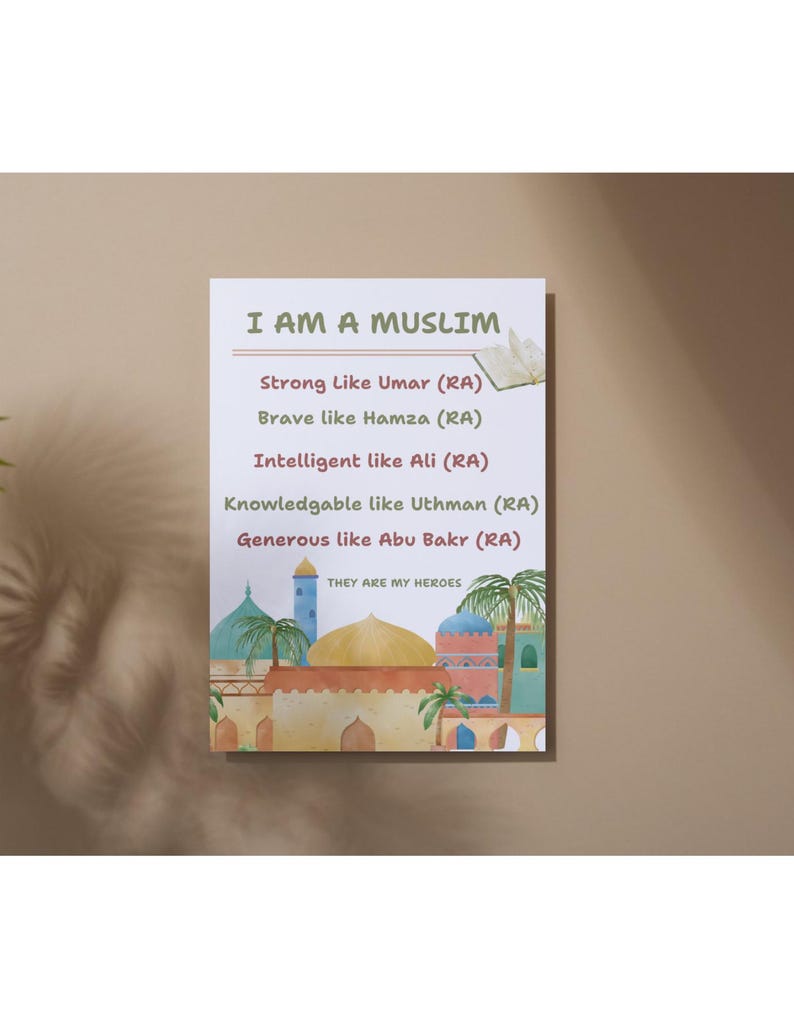 Muslim Affirmations Poster, PRINTABLE Islamic Affirmations Poster for ...