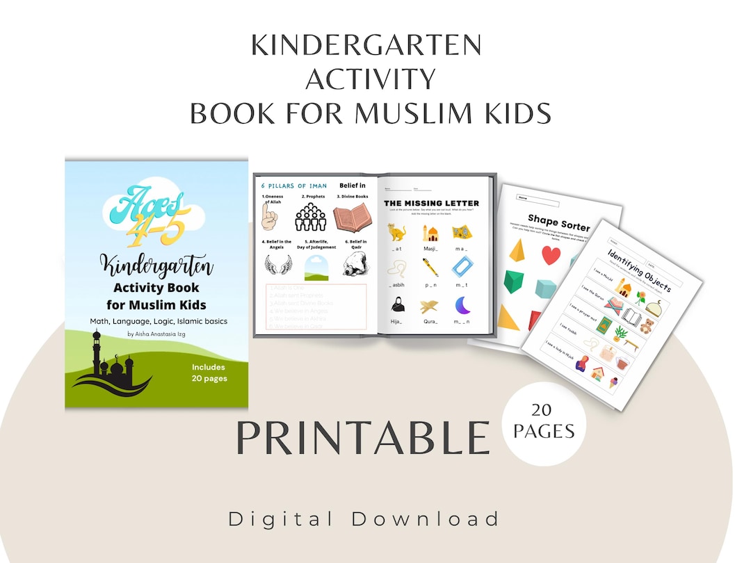 Islamic Kindergarten Printable Workbook, Islamic Kindergarten Printable ...