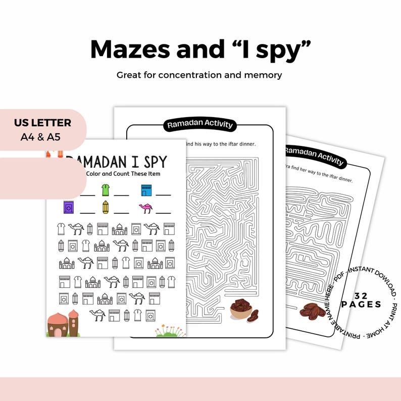 Ramadan Worksheets, Ramadan Acitvity Book, Ramadan Printable Activities ...