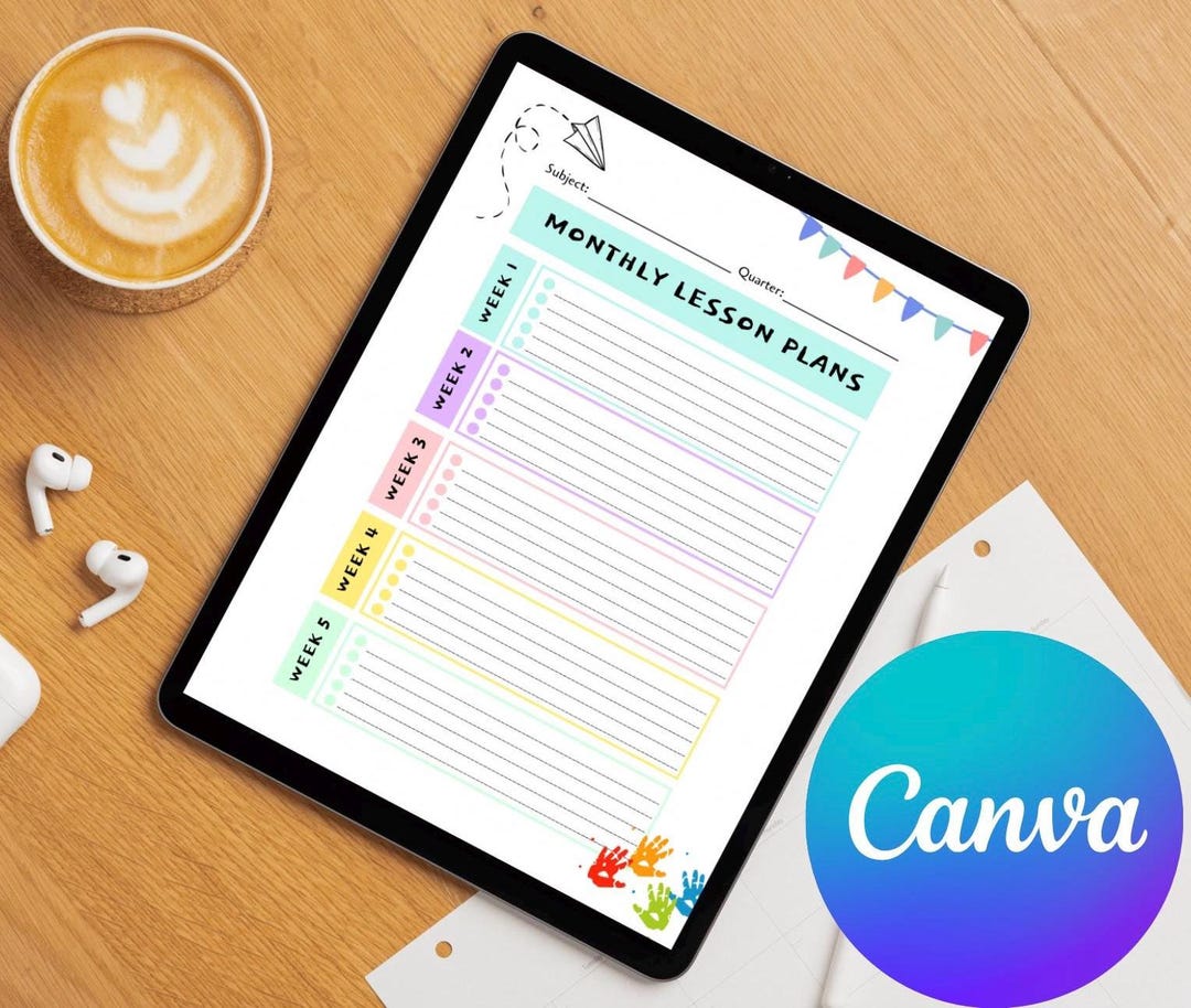 Monthly Lesson Plan Printable, Editable Monthly School Schedule, Simple ...