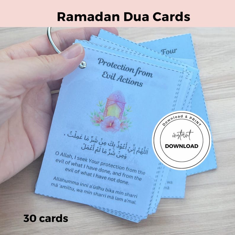 Ramadan Dua Cards Printable 30 Cards, Ramadan Printable Cards, Ramadan ...