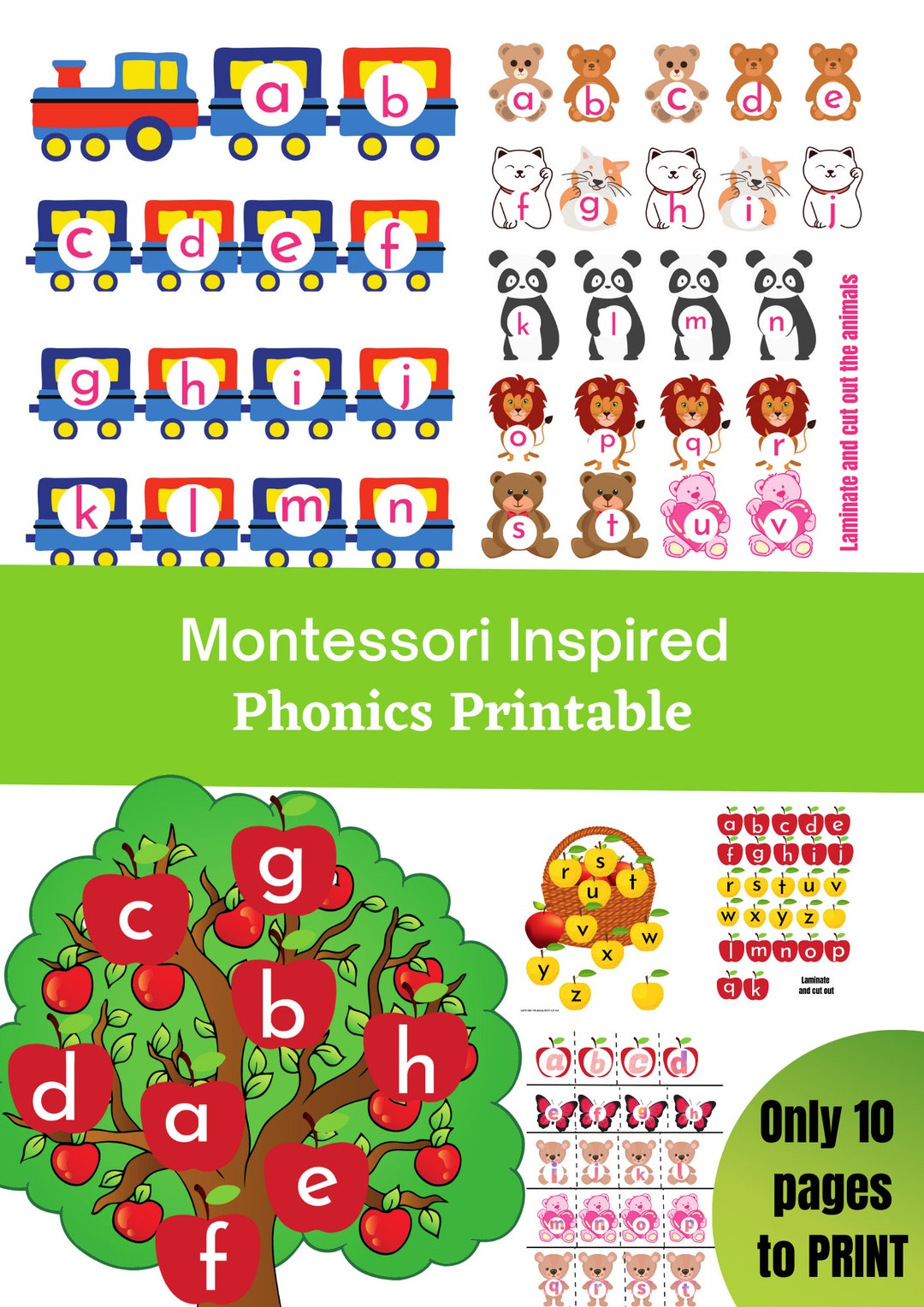 Montessori Phonics Printable, Only 10 Pages to Print and Laminate! Easy ...