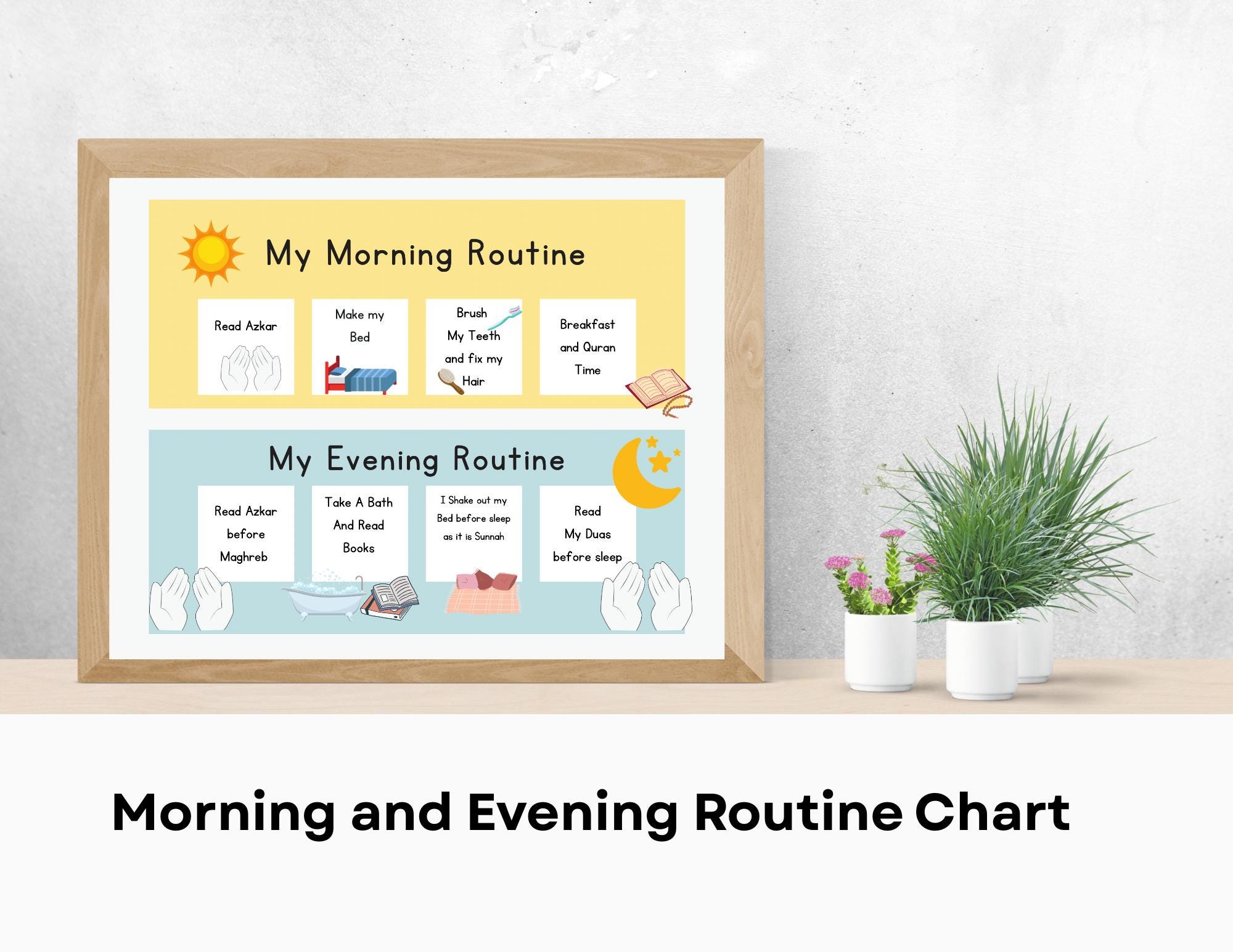 Muslim Routine for Kids, Muslim Kids Routine Chart, Muslim Kids Routine ...