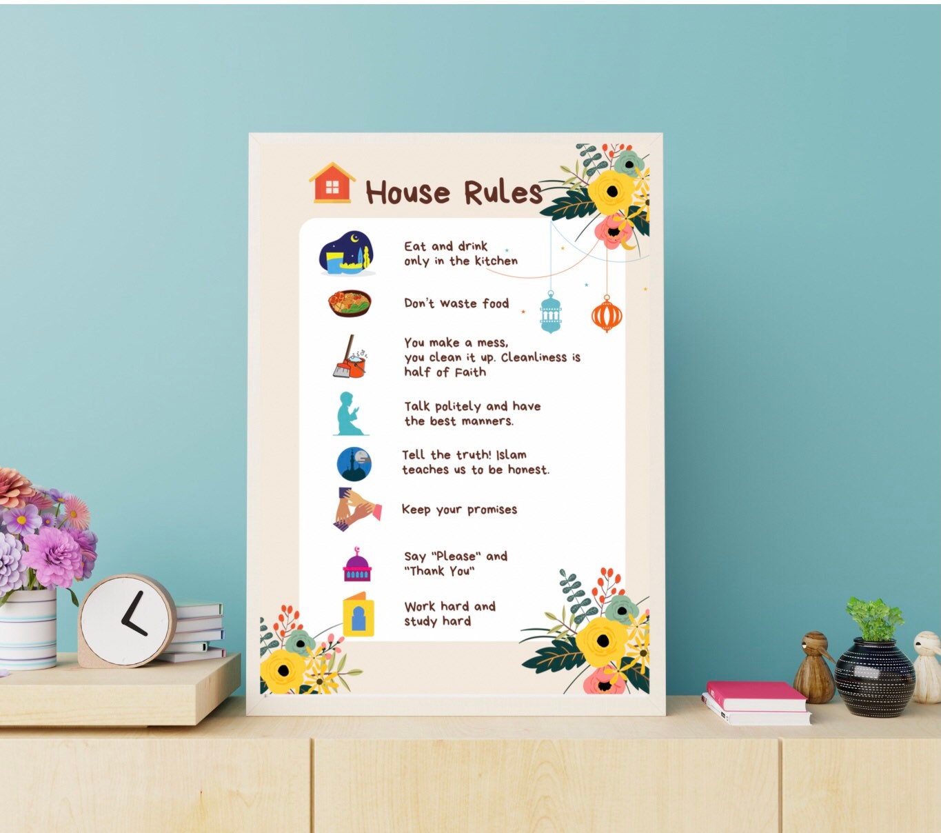 DIGITAL Muslim Posters, SET OF 5 Posters, Muslim Wall Art for Kids ...