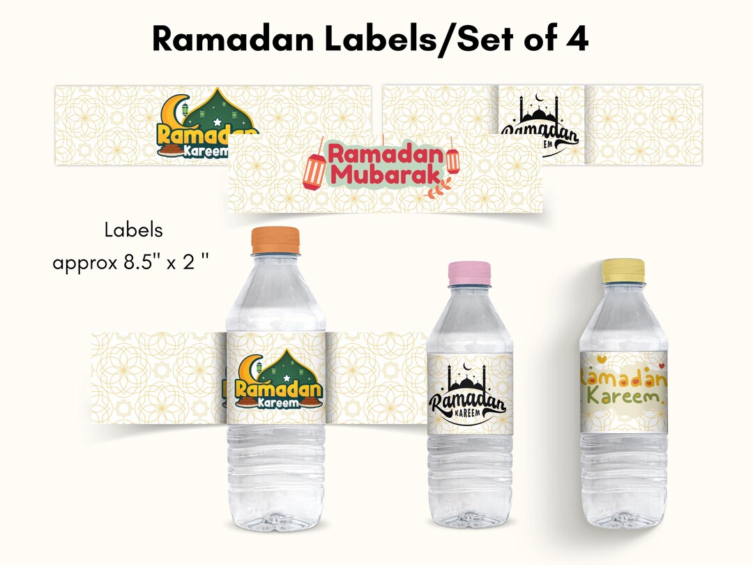 Ramadan Bottle Labels, Ramadan Labels, Ramadan Water Bottle Labels ...