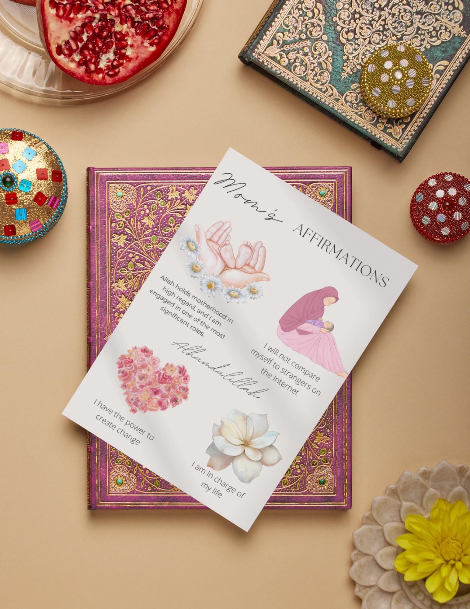 Muslim Mom Daily Affirmations Printable Wall Art Positive Affirmation ...