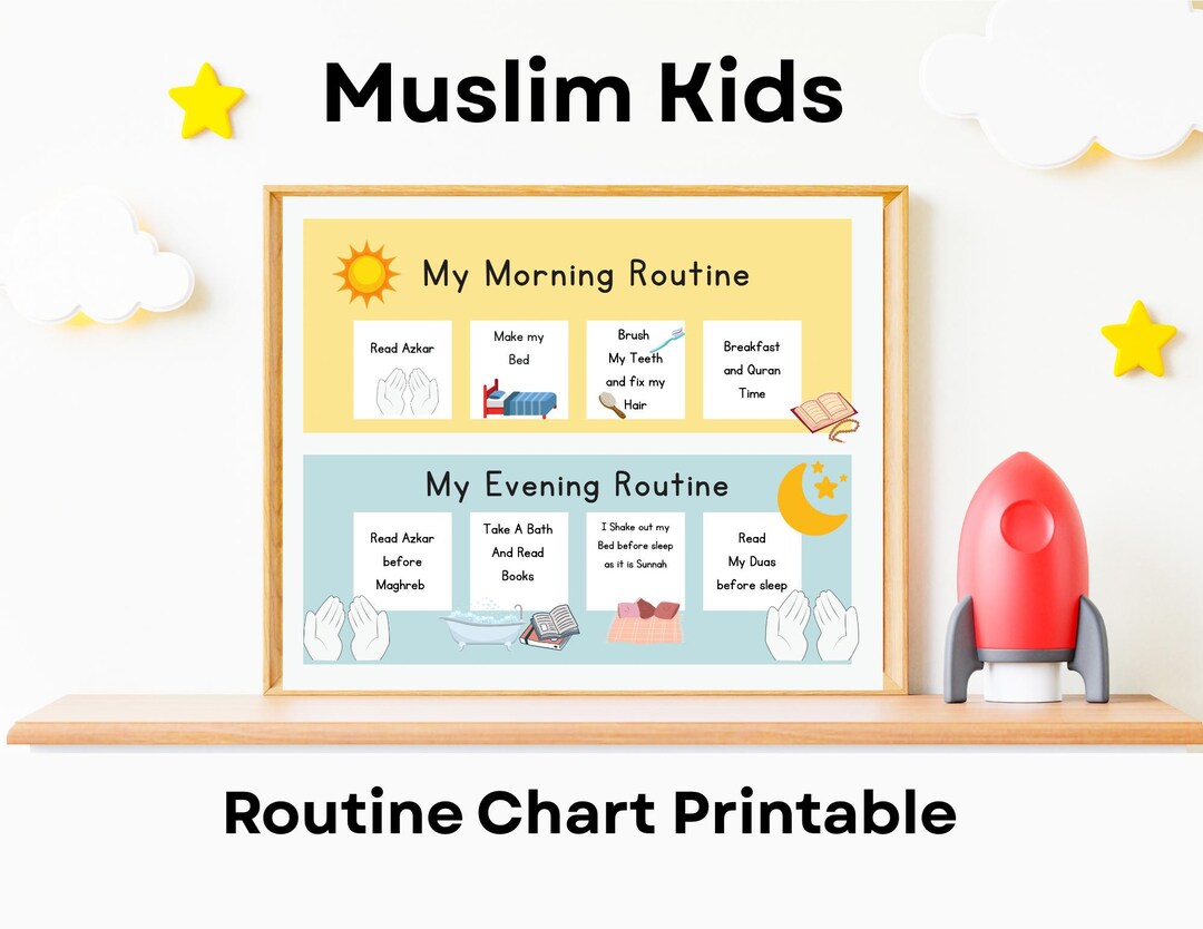 Muslim Routine for Kids, Muslim Kids Routine Chart, Muslim Kids Routine ...