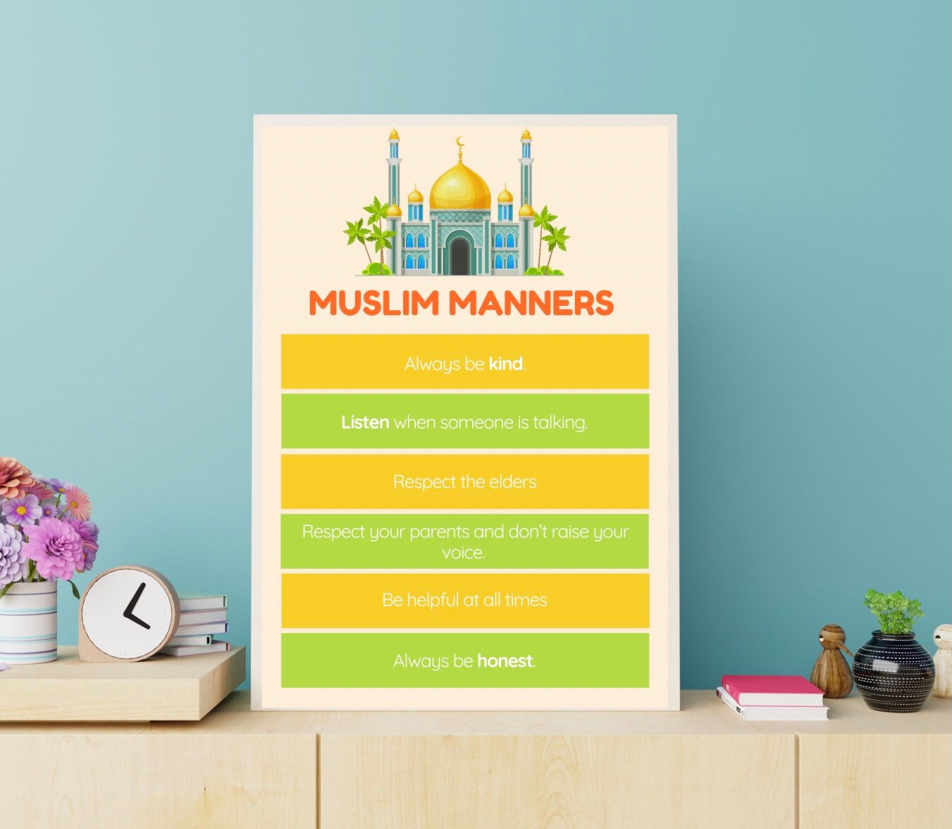 DIGITAL Muslim Posters, SET OF 5 Posters, Muslim Wall Art for Kids ...