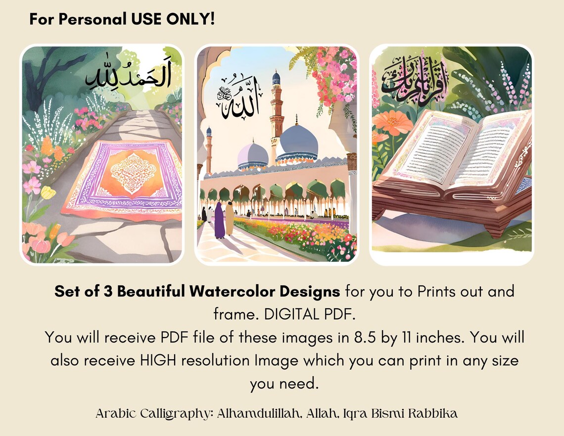 Islamic Posters, Muslim Wall Art, Muslim Prints, Muslim Nursery Decor ...