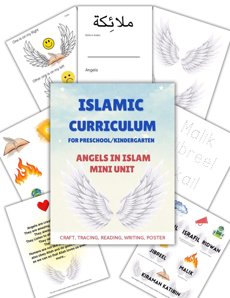 Names of Main Angels in Islam Printable, Angels in Islam, Islamic ...