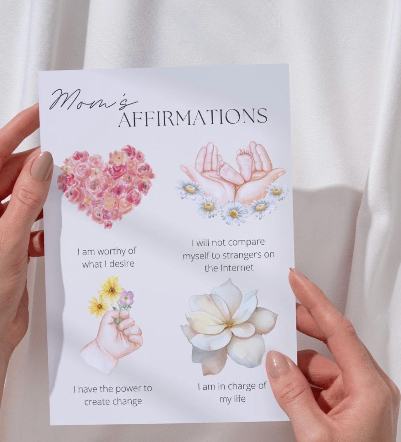 Mom Daily Affirmations Printable Wall Art Positive Affirmation Moms ...