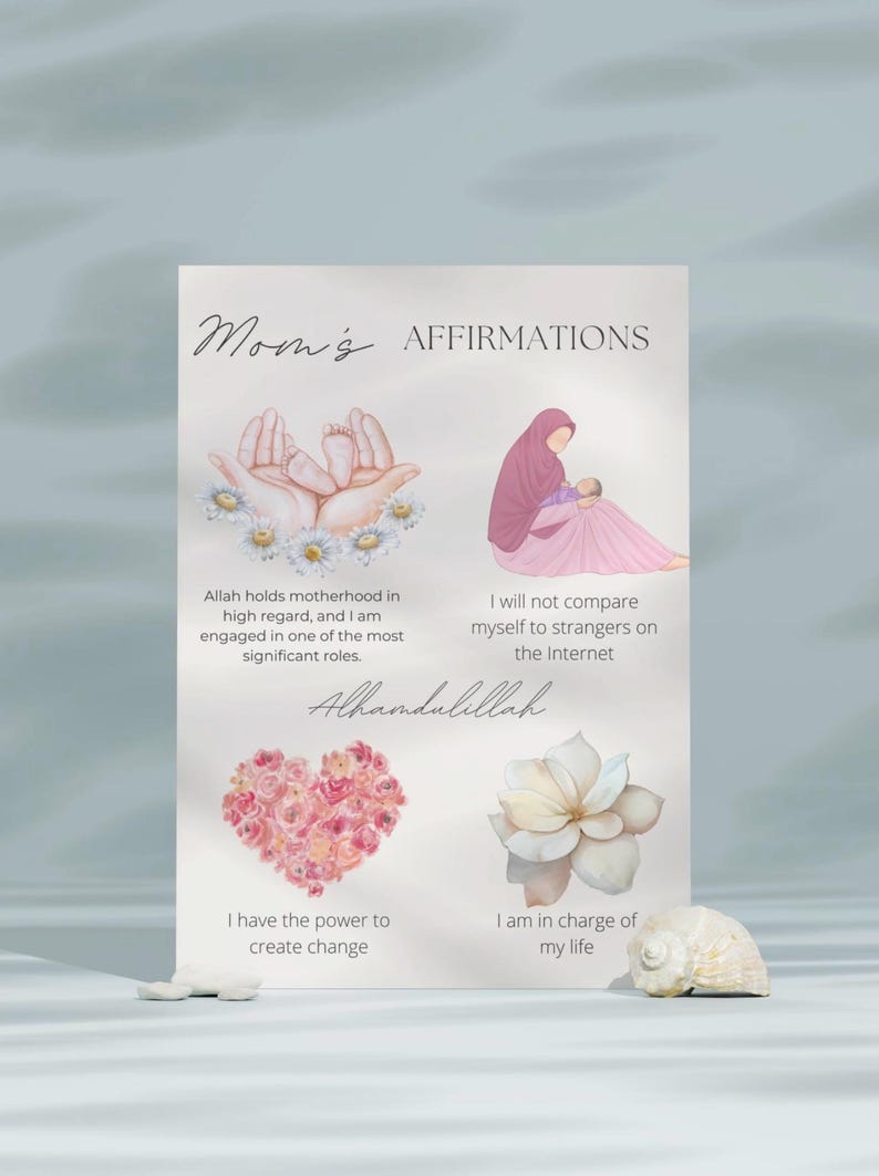 Muslim Mom Daily Affirmations Printable Wall Art Positive Affirmation ...
