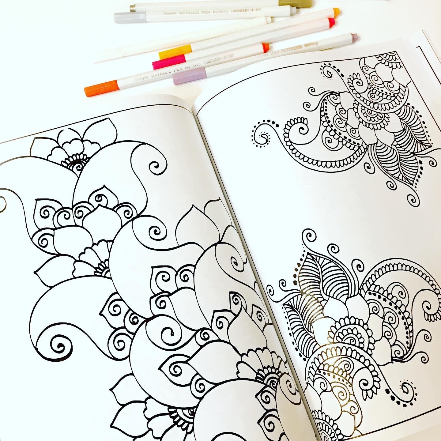 Henna Coloring Book PDF Digital Print Henna Designs Digital - Etsy