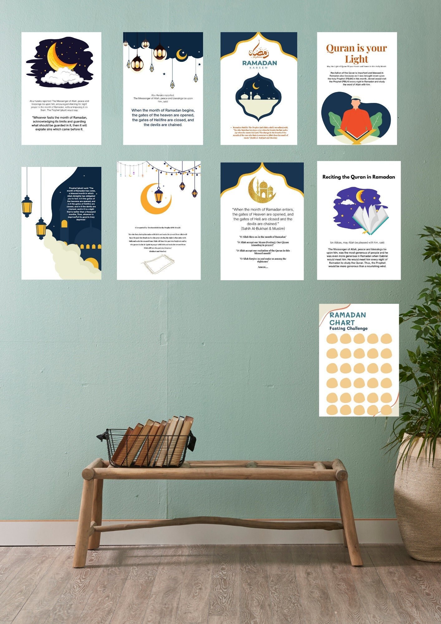 Ramadan Posters, Printable Set of 10 Ramadan Posters for Home or School ...