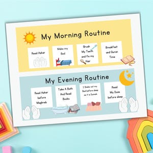 Muslim Routine for Kids, Muslim Kids Routine Chart, Muslim Kids Routine ...