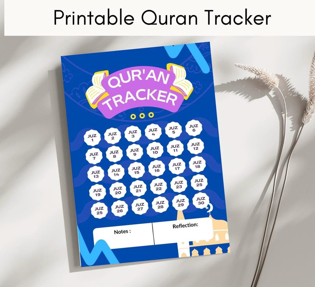 Quran Tracker for Kids, Quran Tracker Chart for Ramadan, Quran Chart ...