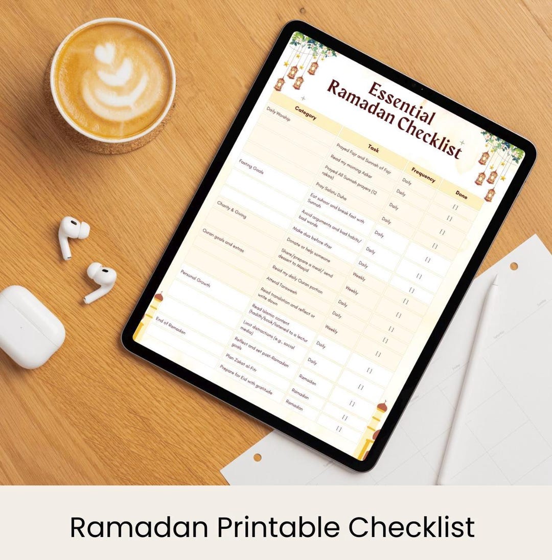 Ramadan Printable Checklist, Ramadan Checklist, Ramadan Spreadsheet ...