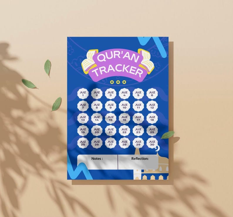 Quran Tracker for Kids, Quran Tracker Chart for Ramadan, Quran Chart ...