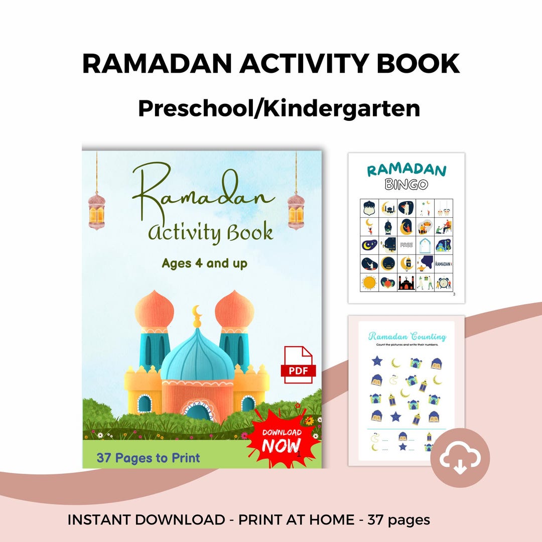 Ramadan Activity Book for Preschool and Kindergarten, Islamic Printable ...