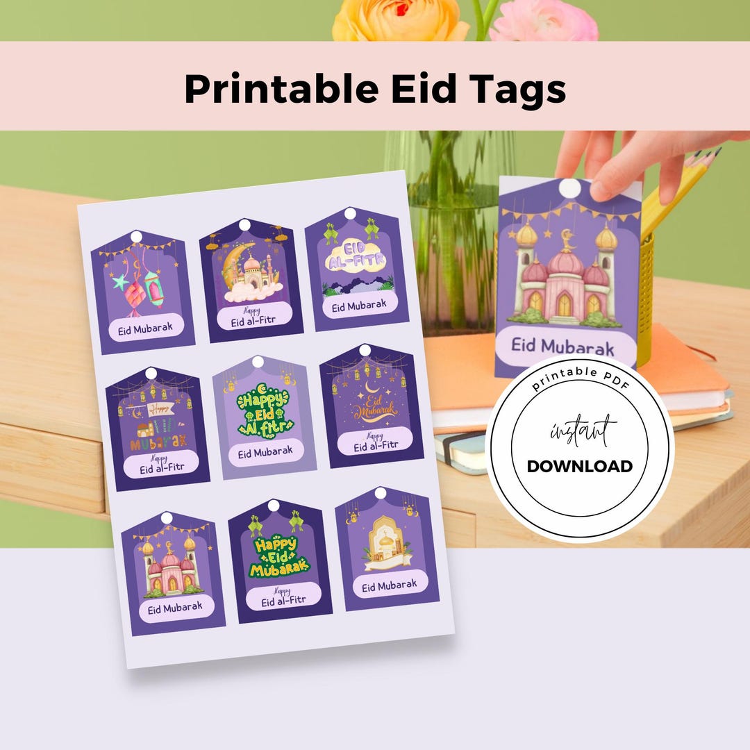 Eid Mubarak Tags, Eid Mubarak, Eid Printable, Eid Printable Tags, Eid ...
