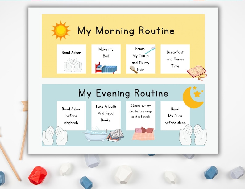 Muslim Routine for Kids, Muslim Kids Routine Chart, Muslim Kids Routine ...