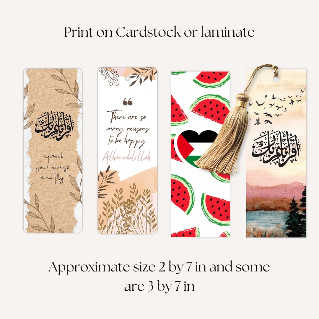 Islamic Bookmarks Printable, Islamic Gift, Printable Bookmarks, Muslim ...
