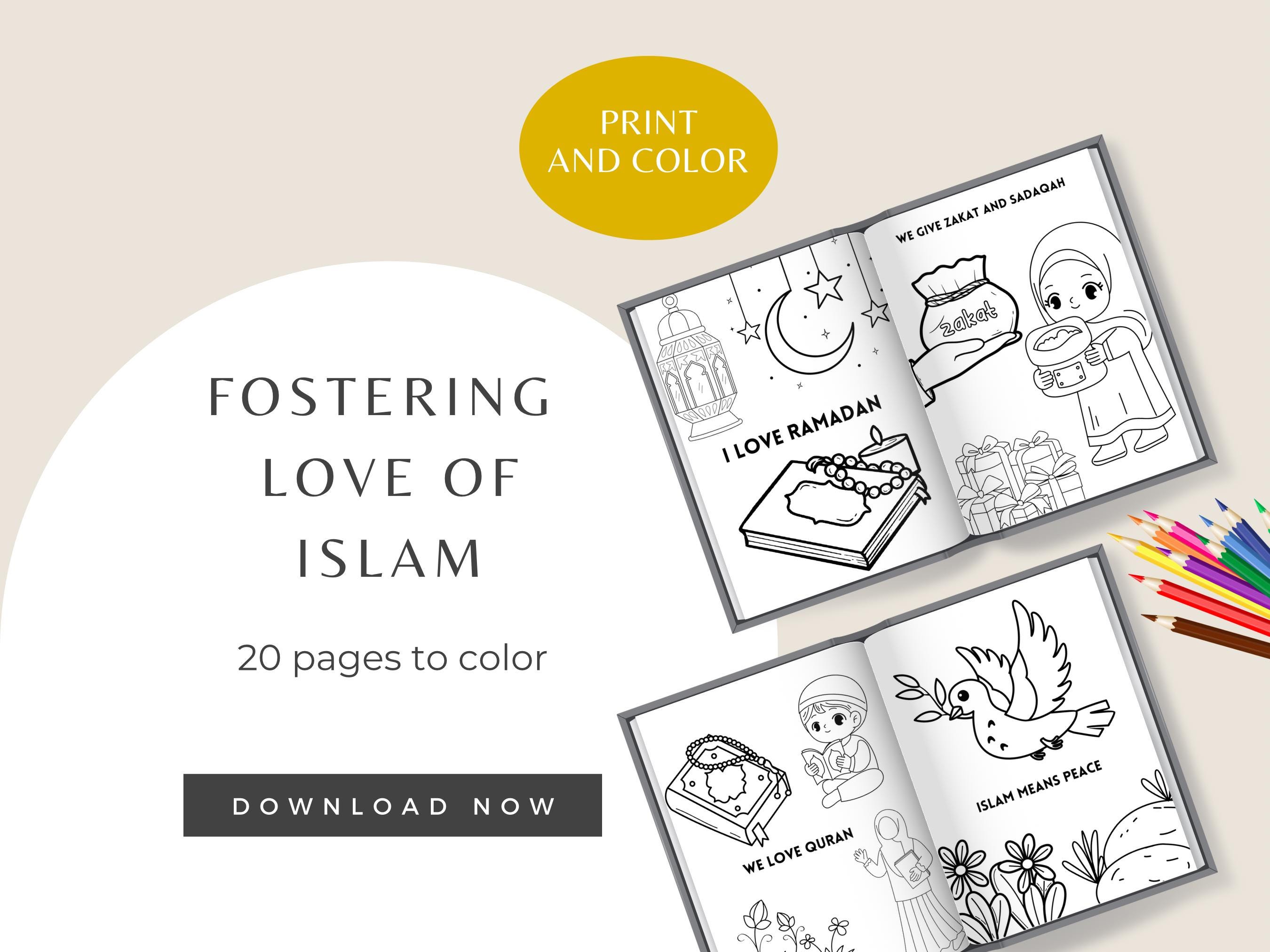 Coloring Book for Muslim Kids, Printable 20 Pages, Muslim Printable ...