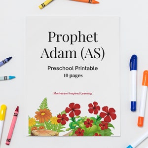 Prophets in Islam, Prophet Adam (AS) Printable, Muslim Preschool ...