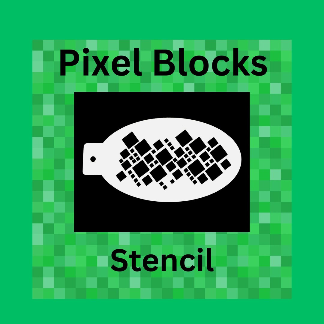 Pixelated Block Stencil - Etsy