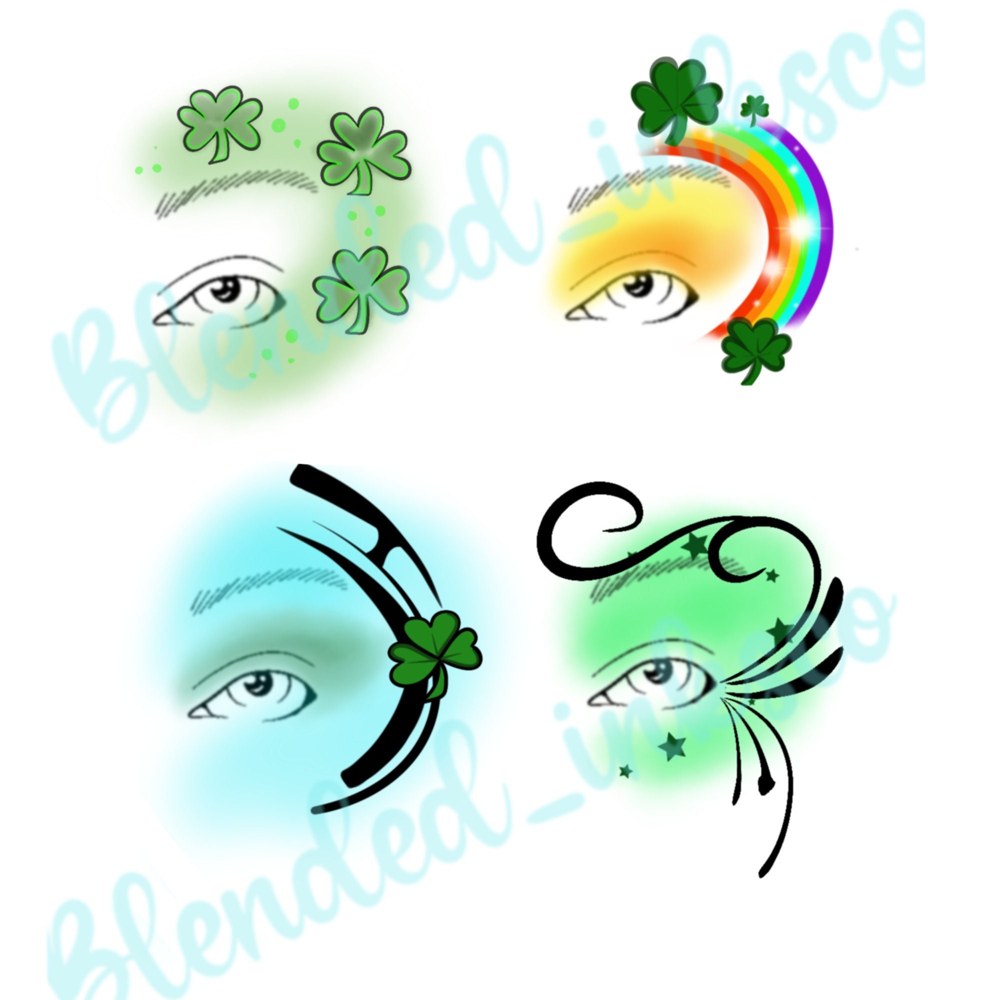 Printable St. Patricks Day Face Paint Design Board - Etsy Israel