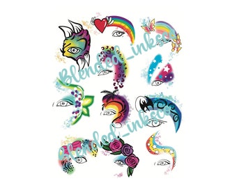 Basic Set A DIGITAL DOWNLOAD Face Paint Design Board Face Painting ...