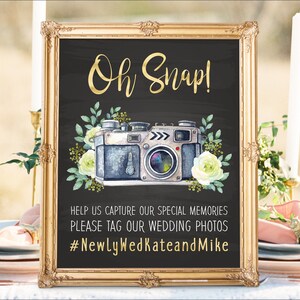 Digital Printable Botanical Foliage Wedding Photo Signs Instagram Sign ...