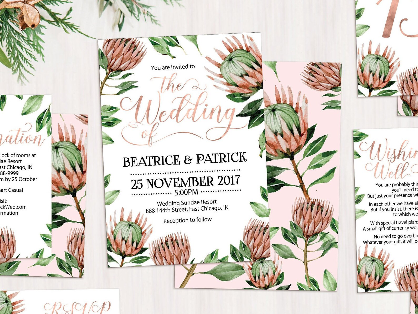 Digital Printable Files Colorful Watercolor Protea - Etsy