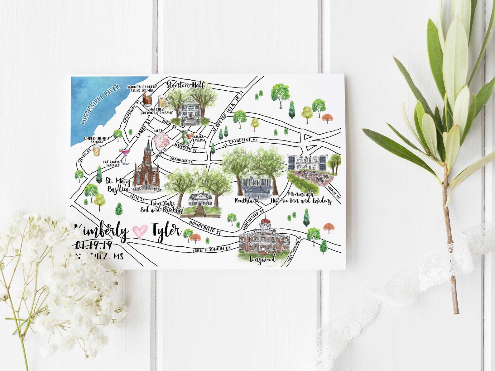 Custom Watercolor Wedding Map Personalized Hand Drawn Wedding - Etsy ...
