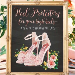 Digital Printable Wedding High Heels Sign Heel Protectors Signs Heel ...