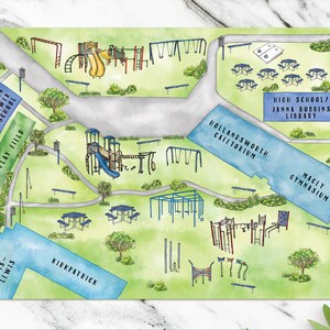 Custom Watercolor Festival & Fair Map for 24-25 Locations, School Event ...