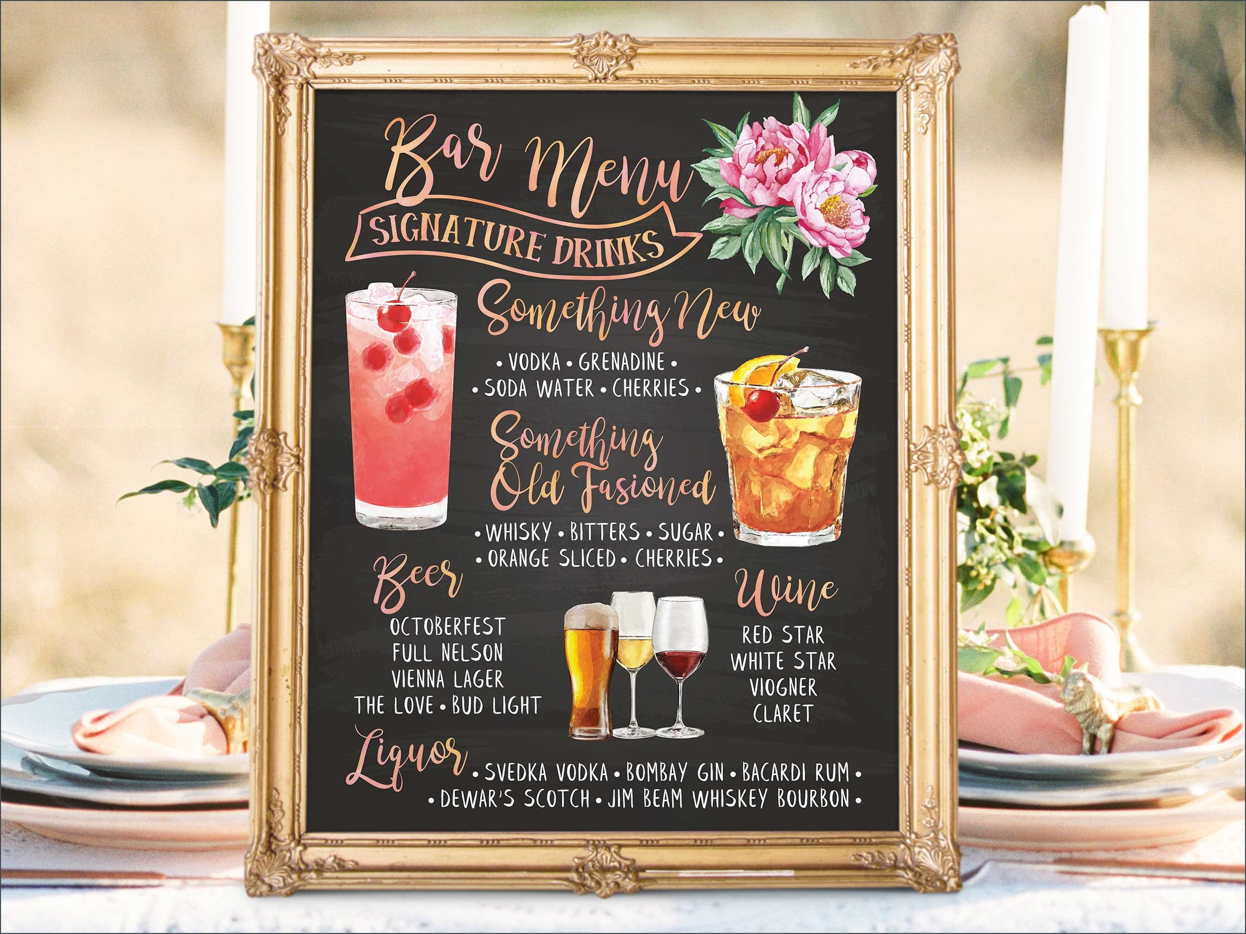 Wedding bar menu signature drinks 60 photos - Astyledwedding.com