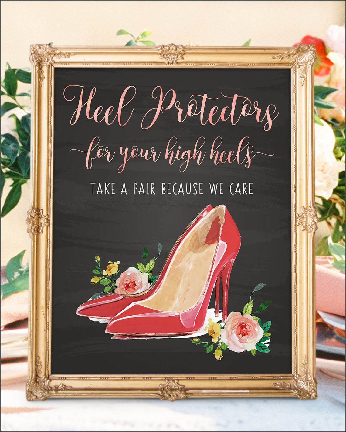 Digital Printable Wedding High Heels Sign Heel Protectors | Etsy