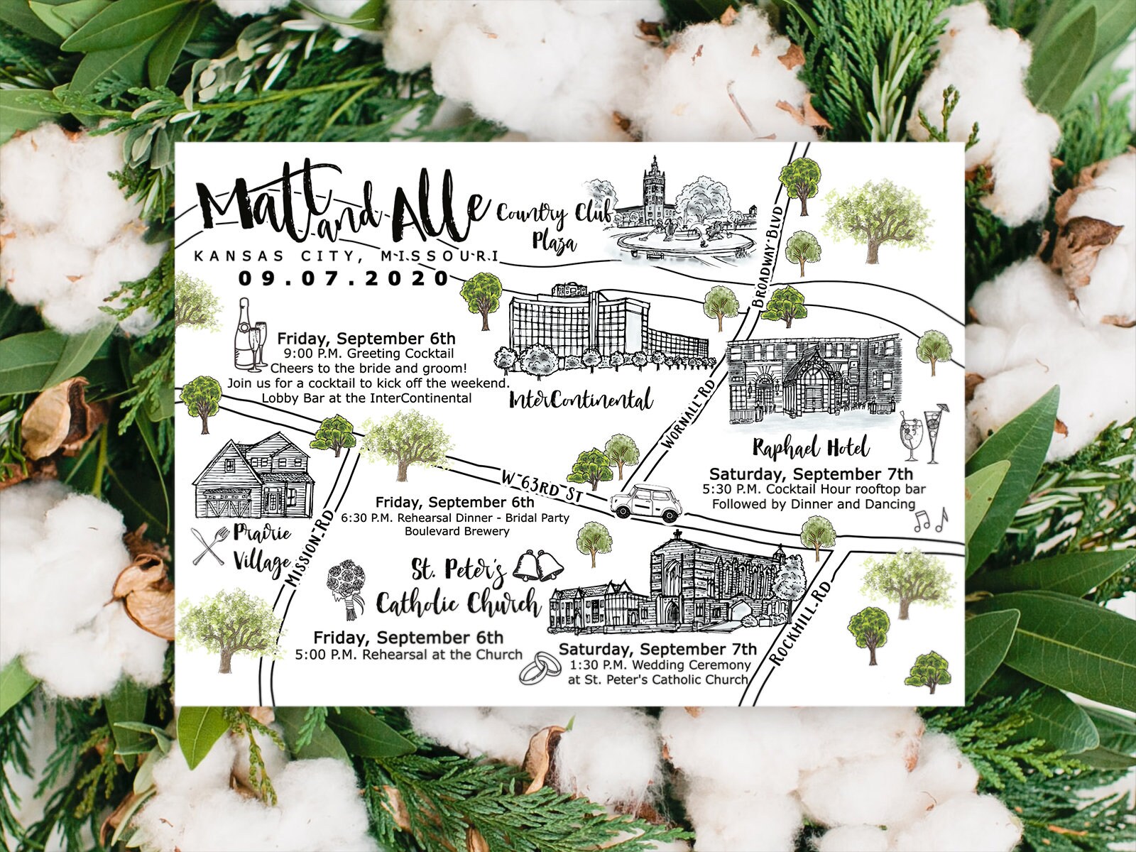 Custom Watercolor Wedding Map Personalized Hand Drawn Wedding - Etsy ...