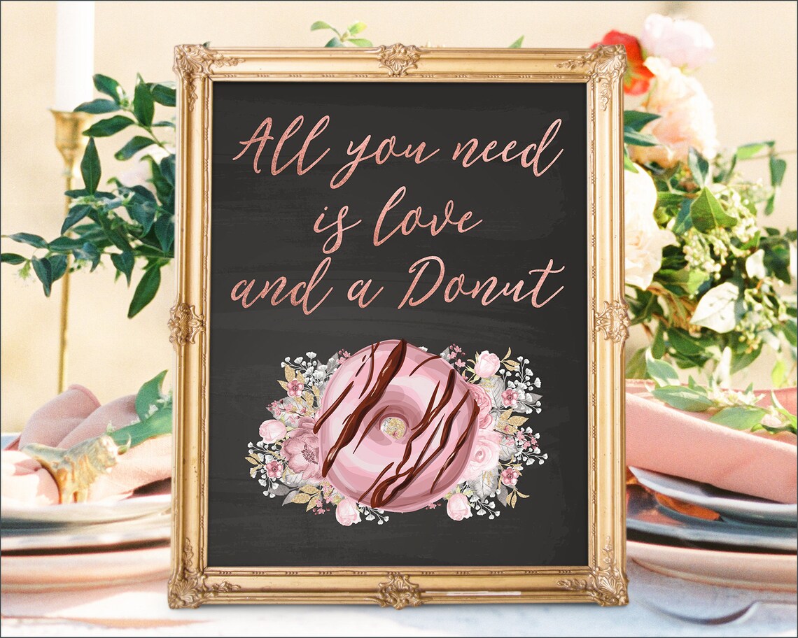 Digital Printable Wedding Dessert Bar Donuts Sign Love is - Etsy