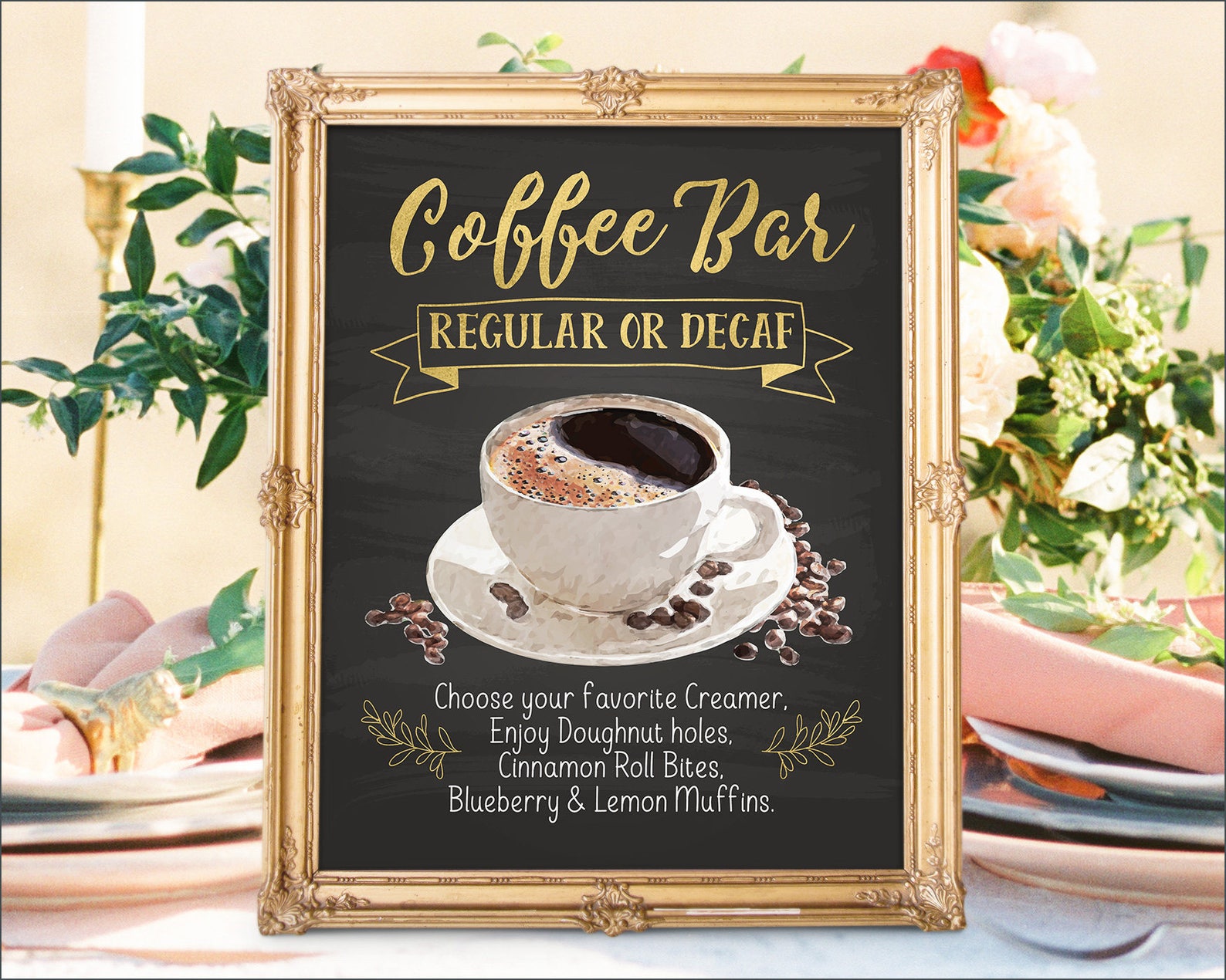 Digital Printable Wedding Coffee Sign Food Bar Sign Dinner | Etsy