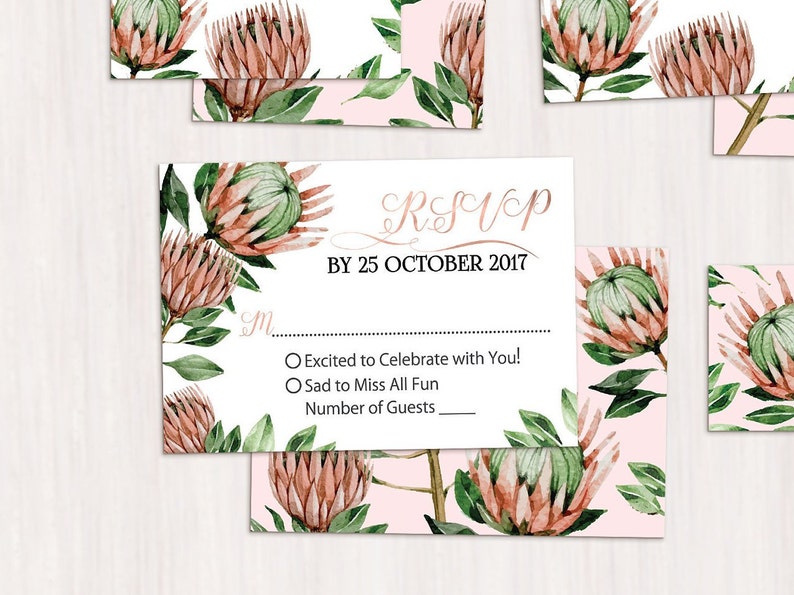 Digital Printable Files Colorful Watercolor Protea - Etsy