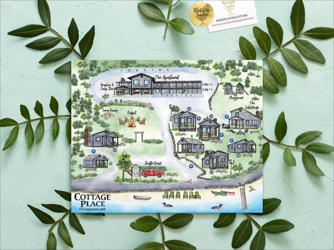 14-15 Locations Custom Watercolor Wedding Map, Personalized Hand Drawn ...