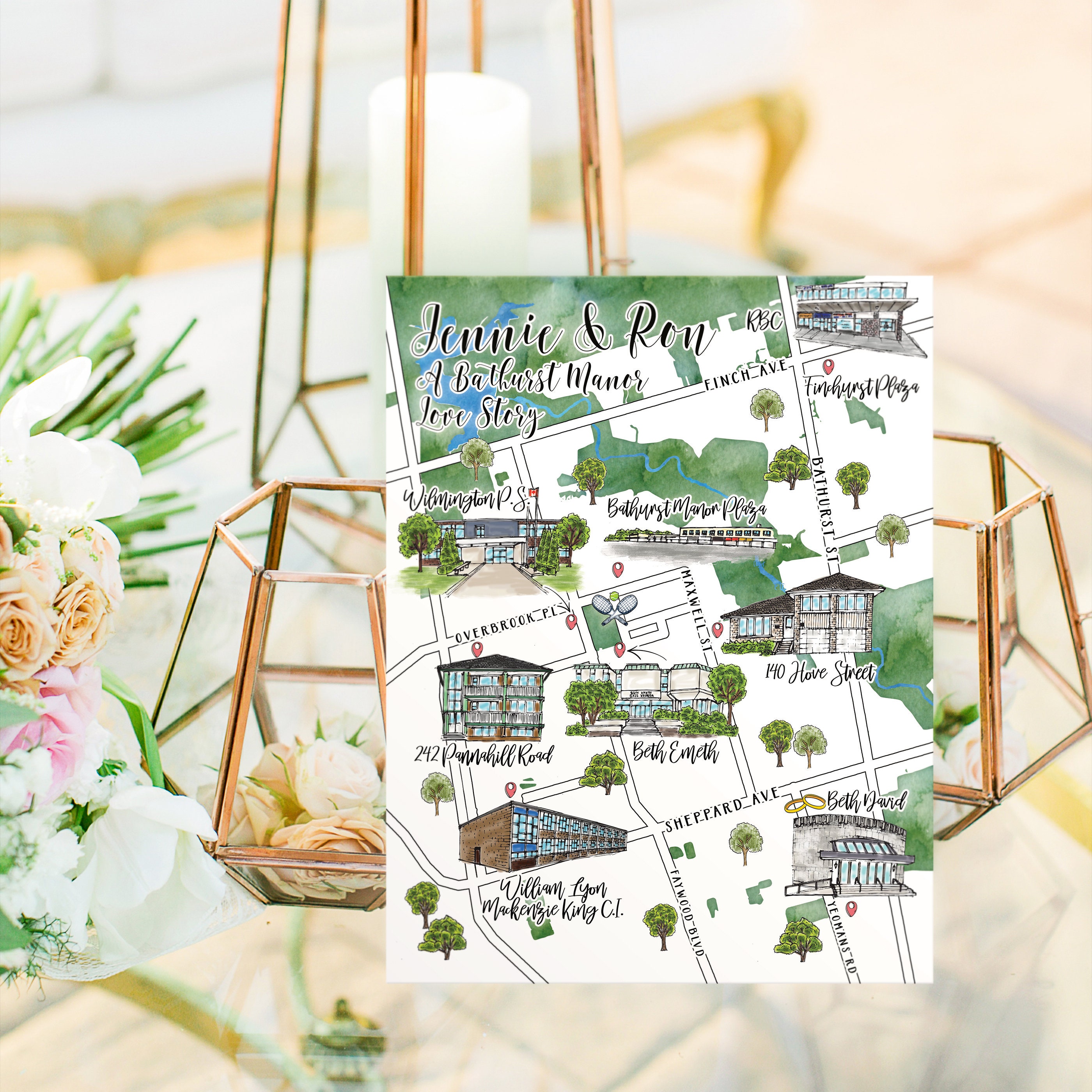 Custom Watercolor Wedding Map Personalized Hand Drawn Wedding - Etsy ...